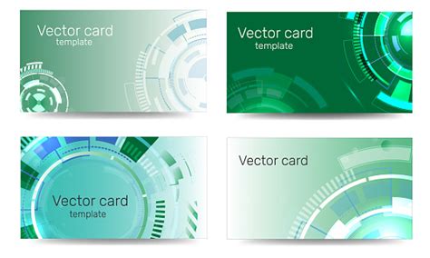 기하학적 장식과 녹색 색상의 명함 템플릿 텍스트 프레임입니다 추상 배너 템플릿 디자인 테크노 스타일 0명에 대한 스톡 벡터 아트 및 기타 이미지 Istock