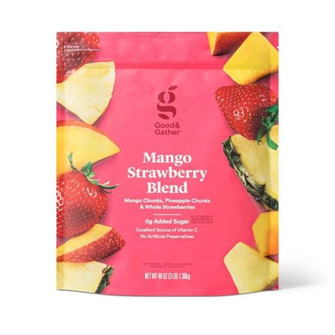 Frozen Non Gmo Mango Strawberry Fruit Blend 48oz Good And Gather