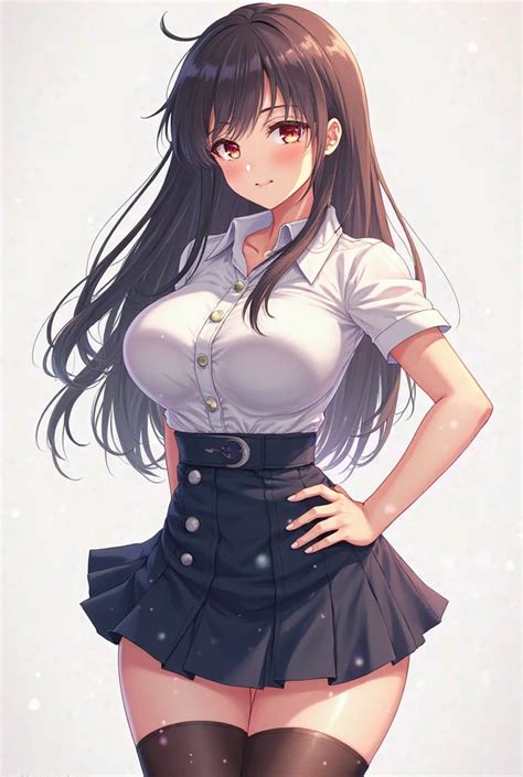 Anime Girl With Big Boobs And Wear Shcool Uniform Seaart Ai