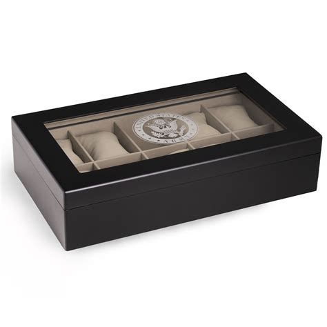 Us Army Black Wood 10 Watch Case