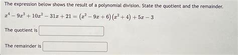 Solved The Expression Below Shows The Result Of A Polynomial