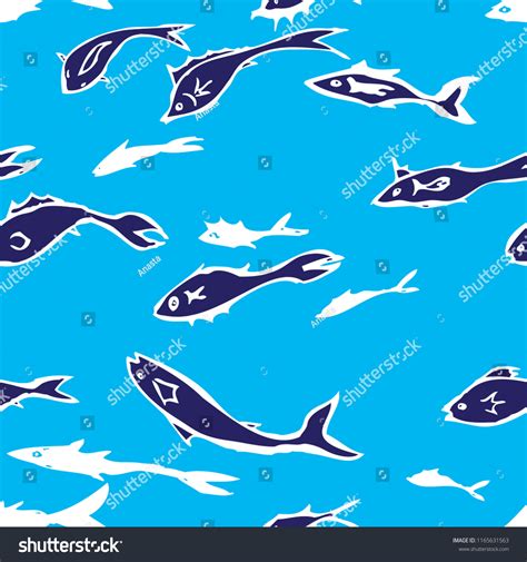 Vector Background Flock Sea Fish Stock Vector Royalty Free 1165631563