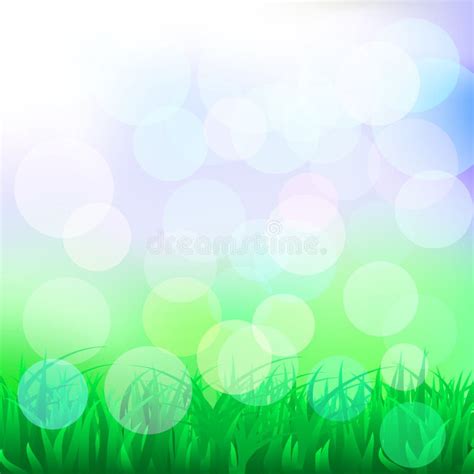 Background With Grass And Bokeh Effect Vector Stock Vector