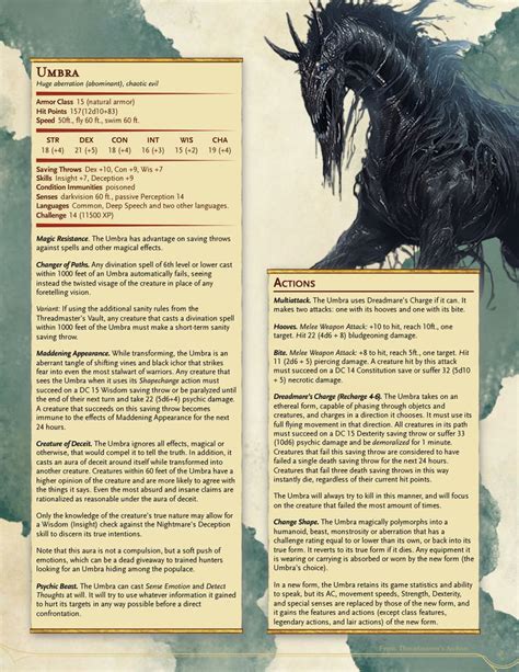 The Umbra By Ariadnes Codex Of Strings Terrorize Your Table With An