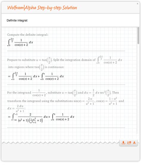 Step By Step Solutions For Definite Integrals In Wolfram AlphaWolfram Alpha Blog
