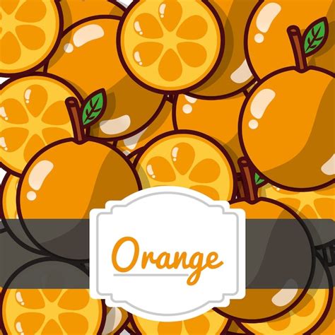 Premium Vector Delicious Orange Fresh Fruit Label Pattern