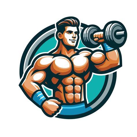 Fitness Bodybuilder Design Man Muscle Man Cartoon Design