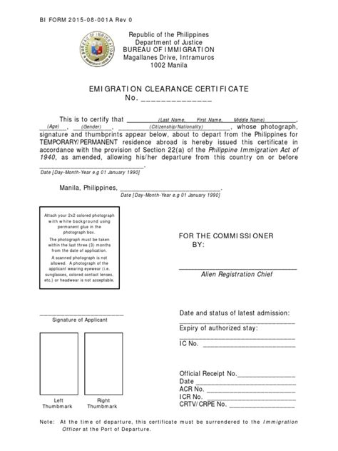 Emigration Clearance Certificate Guide Pdf Illegal Immigration