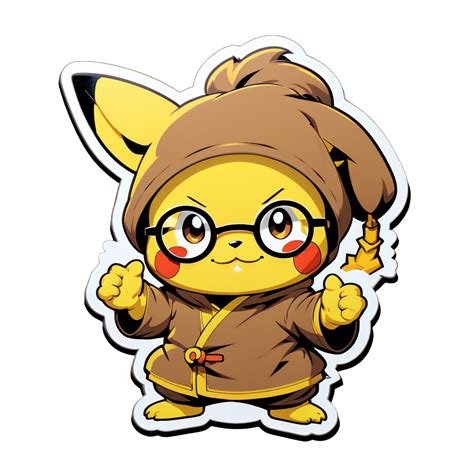 I Made An Ai Sticker Of Monk Pikachu Wearing Glasses Smile