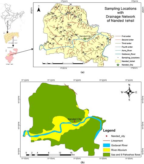 A Location Map Of The Study Area B Hydrogeological Map Of Nanded
