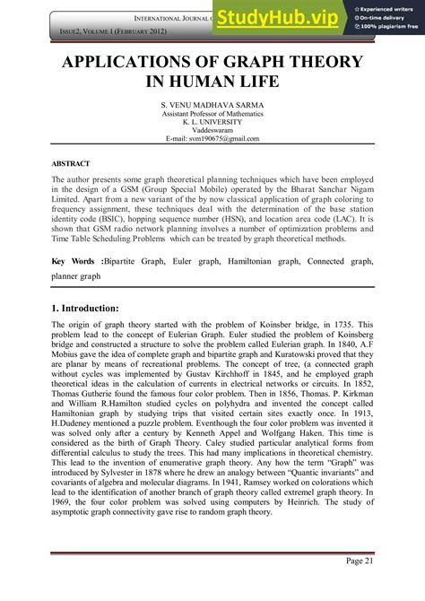 Applications Of Graph Theory In Human Life Pdf Chemistry Science Applications Of Graph Theory In Human Life Pdf Chemistry Science