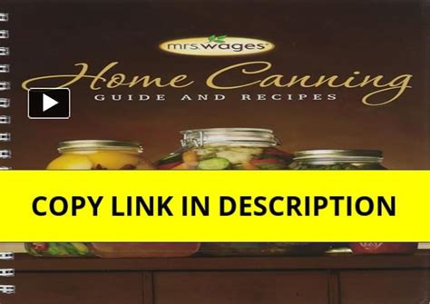 Pdf ️download ️ Mrs Wages New Home Canning Guide Presentation Free
