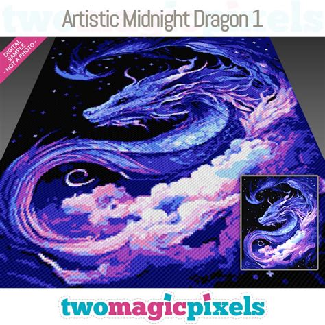 Midnight Dragon 1 Crochet Pattern C2c Graphgan Pdf Fantasy Blanket