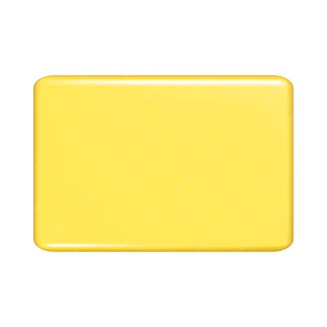 Premium Vector Realistic 3d Yellow Rectangular Frame Button Icon