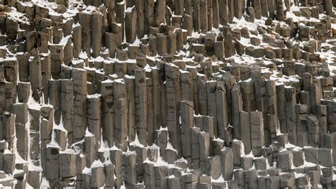 Wallpaper Basalt Columns Columns Stone Snow Hd Picture Image