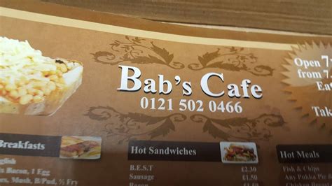 Menu At Babs Cafe Wednesbury