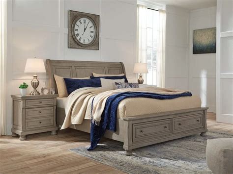 Lettner King Sleigh Bed With 2 Storage Drawers