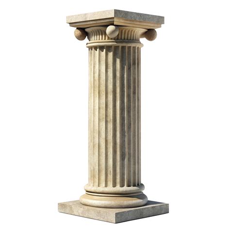Classical Architecture Column Isolated On Black Background Detailed 3d Render Of Elegant Stone