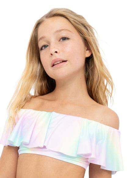 Rainbow Ruffle Bikini Top Stella Cove
