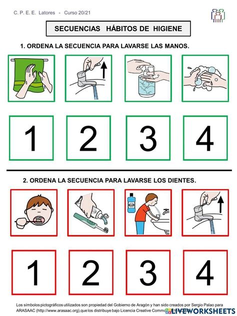 Secuencias Hábitos De Higiene 1 Worksheet Habitos De Higiene Habitos