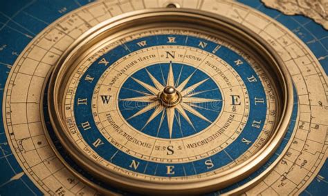 Compass On Blue Background Stock Illustration Illustration Of
