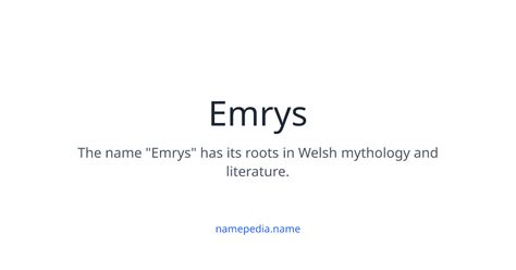 Emrys Meaning Origin Nicknames And Popularity Namepedia