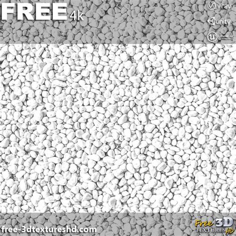 White Pebbles Stones Ground Texture Pbr 4k Free By Free 3dtextureshd On