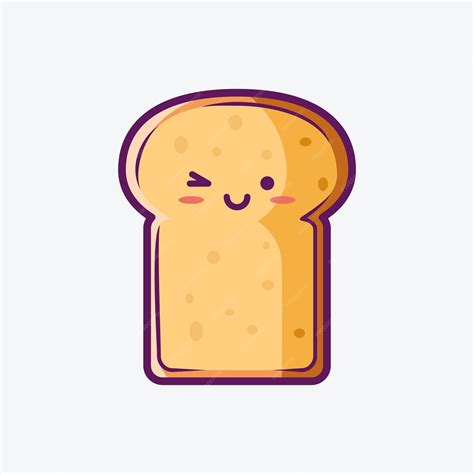 Illustration Of Cute Sliced Bread Icon Smiley Emoji Icon Set Vector