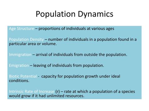 Ppt Population Dynamics Powerpoint Presentation Free Download Id 1862285