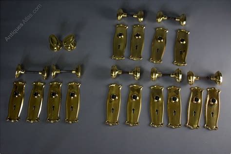 Antiques Atlas Edwardian Brass Door Knobs With Back Plates