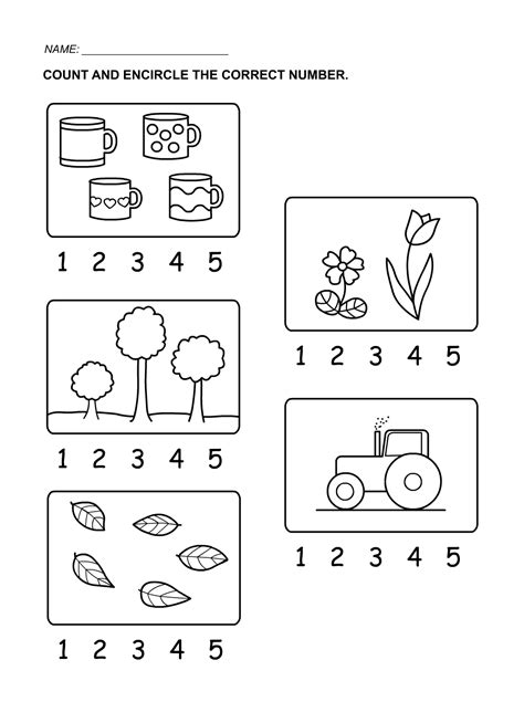 numbers 1 5 worksheet