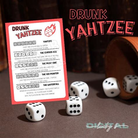 Drunk Yahtzee Game Digital Download Pdf Printable Png Etsy