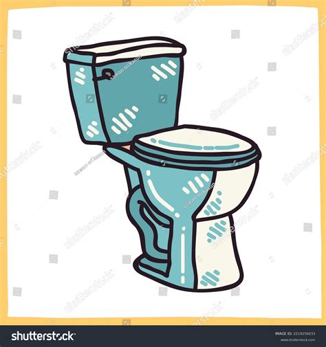 Editable Illustrated Bathroom Commode Template Stock Vector Royalty