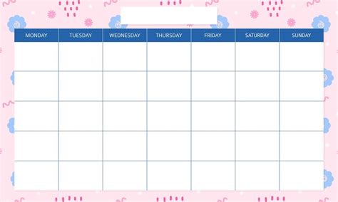 Premium Vector Handdrawn Planner Template Monthly Planner On A Kawaii