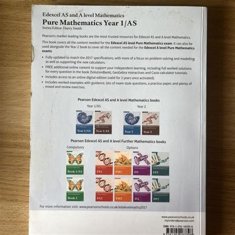 Edexcel As Level Pure Maths Textbook In Good Depop
