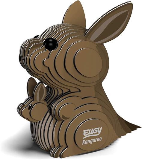 Eugy 015 Kangaroo 3d Puzzle 26 Piece Eco Friendly Educational Toy