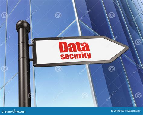 Security Concept Sign Data Security On Building Background Stock Illustration Illustration Of