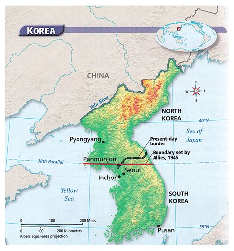 North And South Korea Border 1945