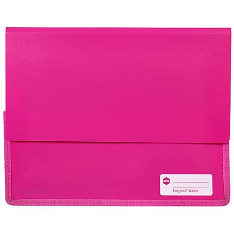 Marbig Polypick Document Wallet A4 Heavy Duty 45mm Gusset Pink Your