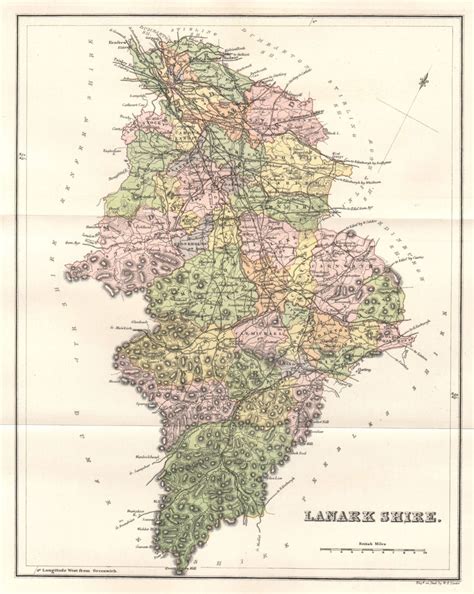 Lanarkshire Scotland Map County Lives L Scotland And Ireland