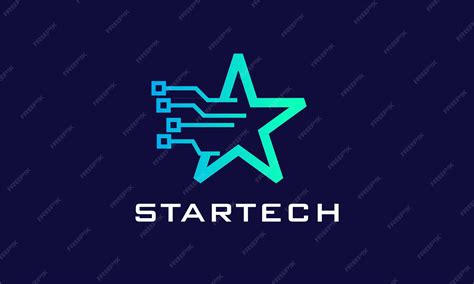 Premium Vector Star Symbol Blue Color Logo Vector Success Slogan Smart Technology Concept