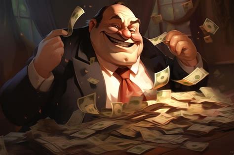 A Corrupt Politician Laughing While Counting Stack Corruption Photos543 Premium Ai
