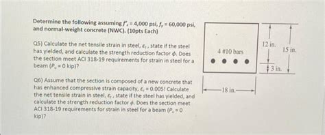 solved determine the following assuming fc 4 000 psi