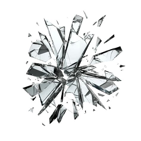 Glass Mirror Breaked Shatter With Debris Super Slow Motion Macro Camera 3d Illustration Shatter
