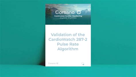Validation Of The Cardiowatch 287 2 Pulse Rate Algorithm Corsano Health