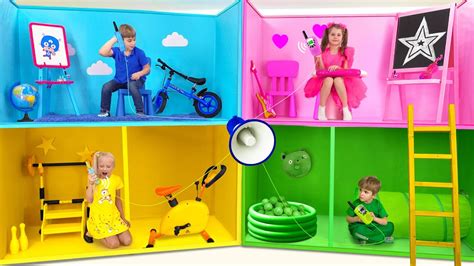 Eva And Friends Four Colors Playhouse Challenge Youtube