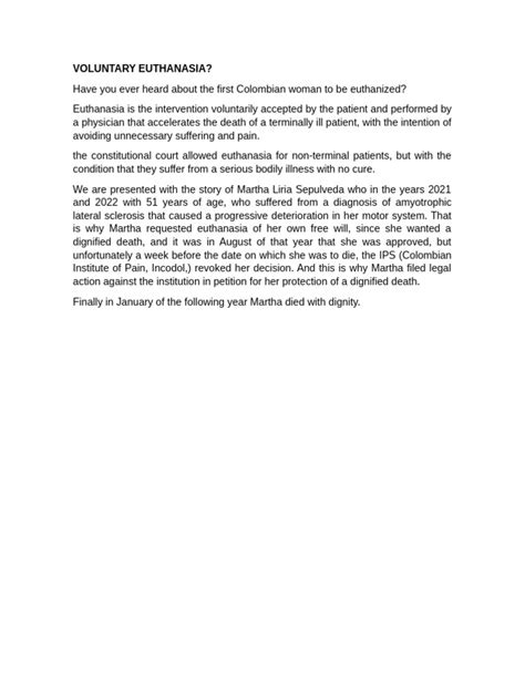 Voluntary Euthanasia Pdf