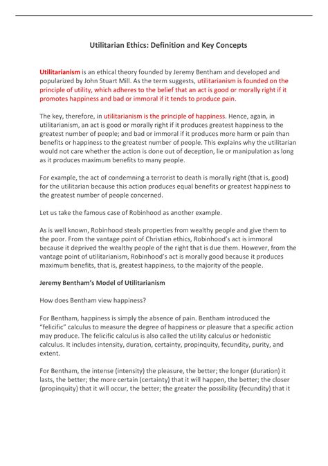Utilitarian Ethics Definition And Key Concepts General Ethics Stuvia Us