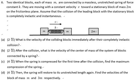 Solved Two Identical Blocks Each Of Mass M Are Connected Chegg
