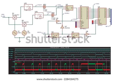 Schematic Diagram Electronic Device Demodulatorvector Drawing Stock Vector Royalty Free